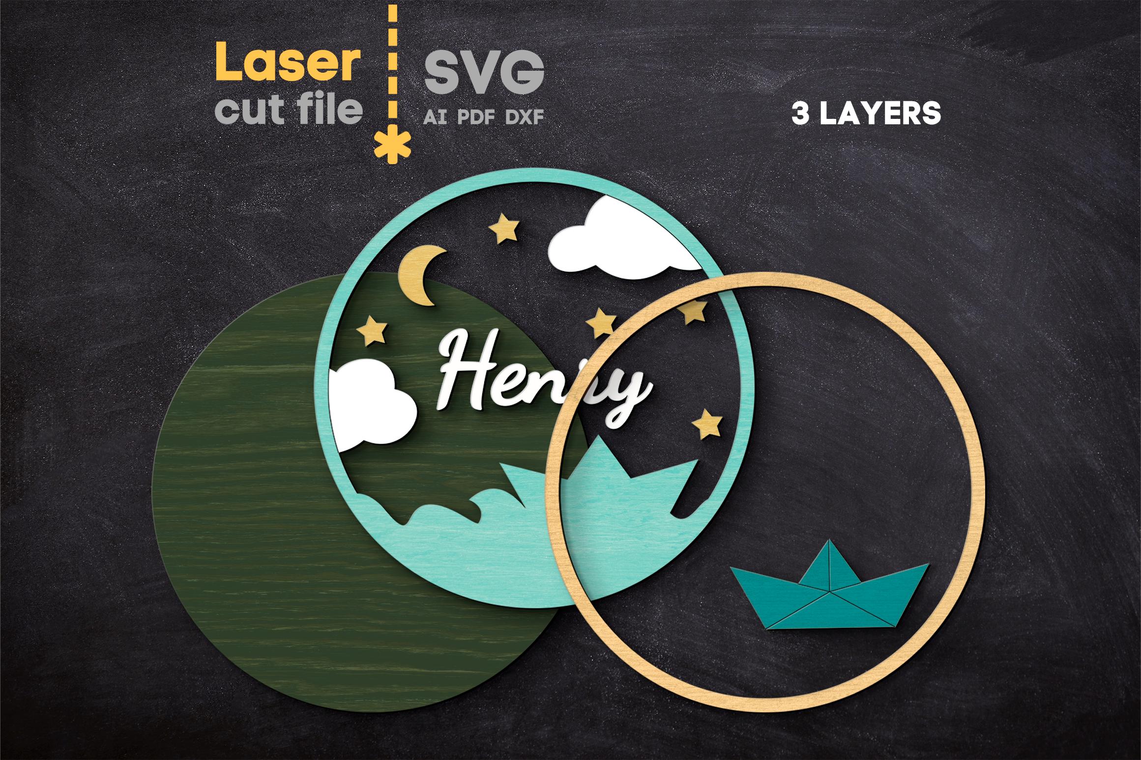 Baby Name Sign SVG Bundle. Laser Cut File for Glowforge, Sea Life Birth ...