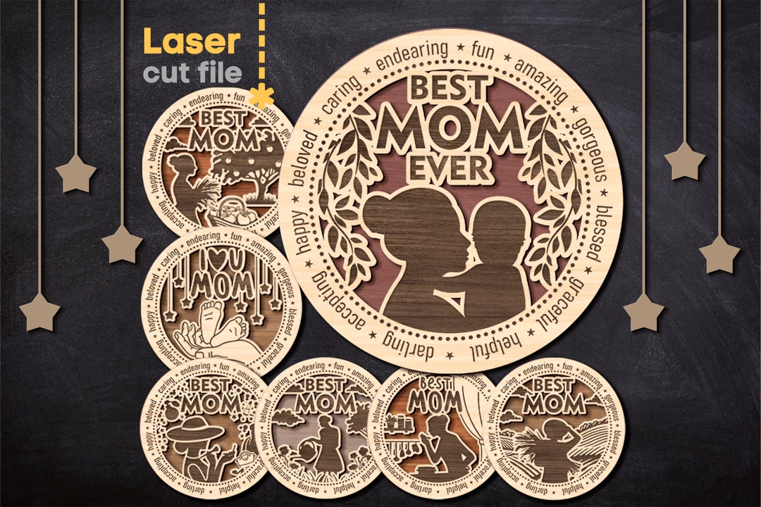 Muttertag SVG Bundle. Laser geschnittene Datei für Glowforge, Mom Mommy ...