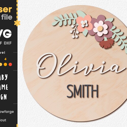 Baby Name Sign SVG Bundle. Laser Cut File Unicorn Rainbow - Etsy