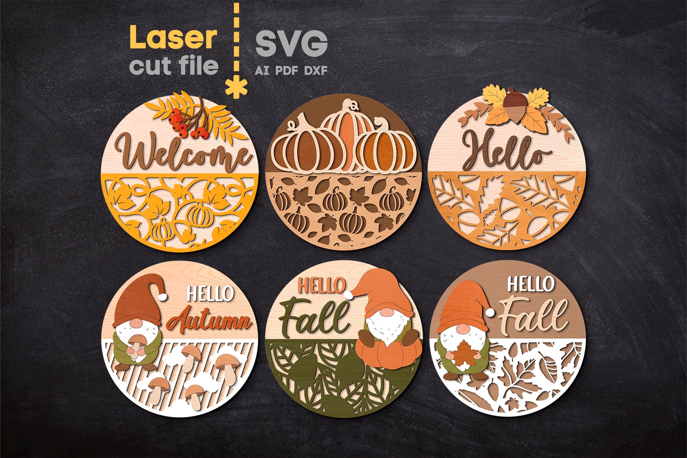 Autumn SVG Bundle. Laser Cut File for Glowforge, Pumpkin Thanksgiving ...