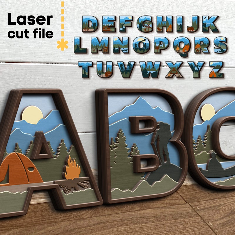 Camping Alphabet - Etsy