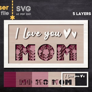 Mom Dad SVG Bundle. Laser Cut File for Glowforge Cricut, Mother's Day ...