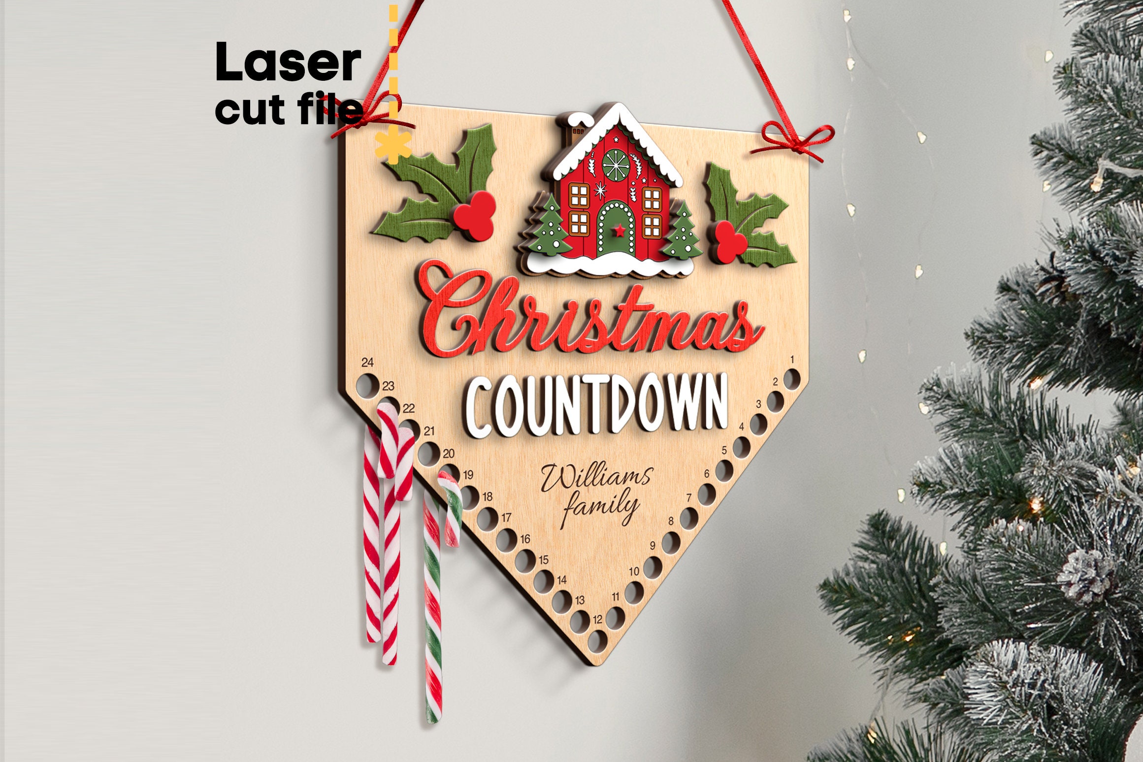 Christmas Countdown SVG Bundle. Laser Cut File for Glowforge, Santa ...