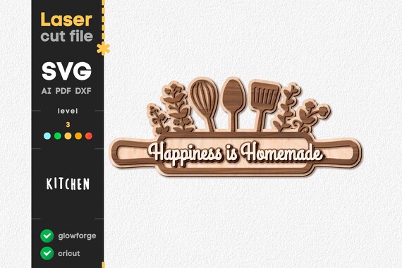 Kitchen Sign SVG. Laser Cut File for Glowforge Cricut Mom | Etsy Australia