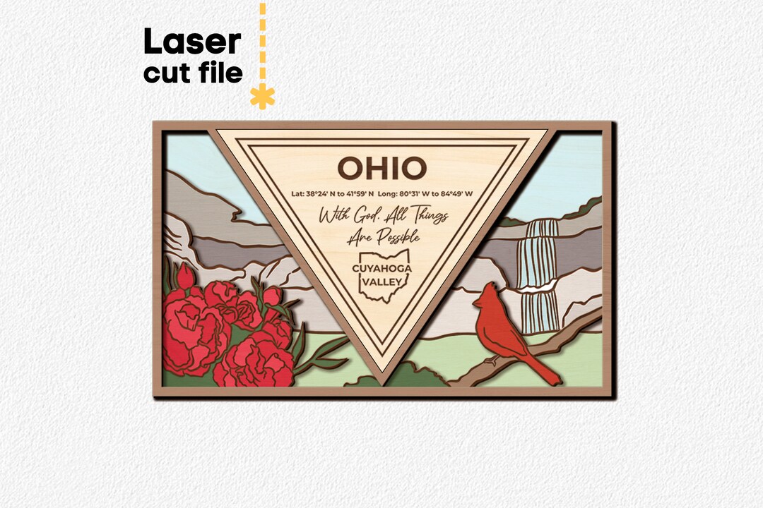 Ohio SVG Laser Cut File for Glowforge American States - Etsy Australia