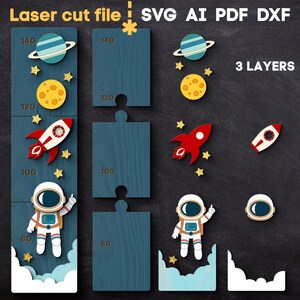 Space Baby Name Sign SVG Bundle. Laser Cut File for Glowforge, Birth ...