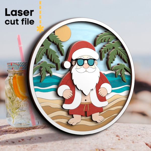 Summer Santa Laser File Svg - Etsy