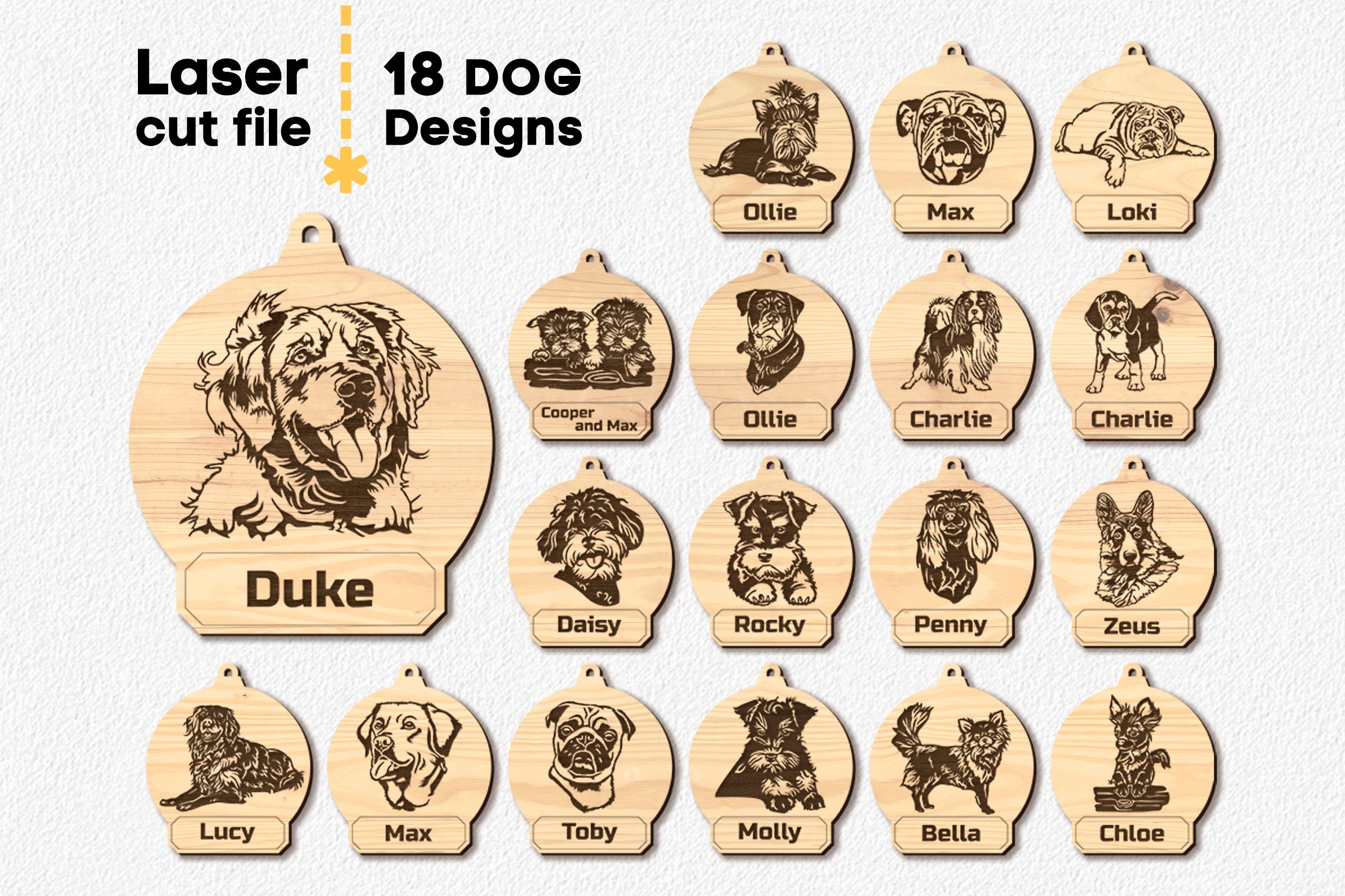 Christmas Dogs Tree Toys SVG Bundle. Laser Cut File for - Etsy