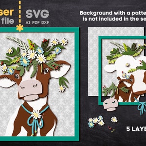 Cow SVG Laser Cut File for Glowforge Farm Animals Farmhouse Decor Home ...