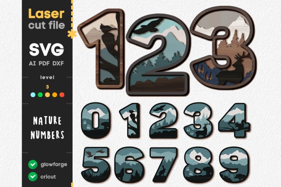 Alphabet Numbers SVG. Laser Cut File for Glowforge Cricut | Etsy
