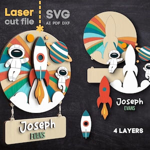 Baby Name Sign SVG Bundle. Laser Cut File for Glowforge, Space ...