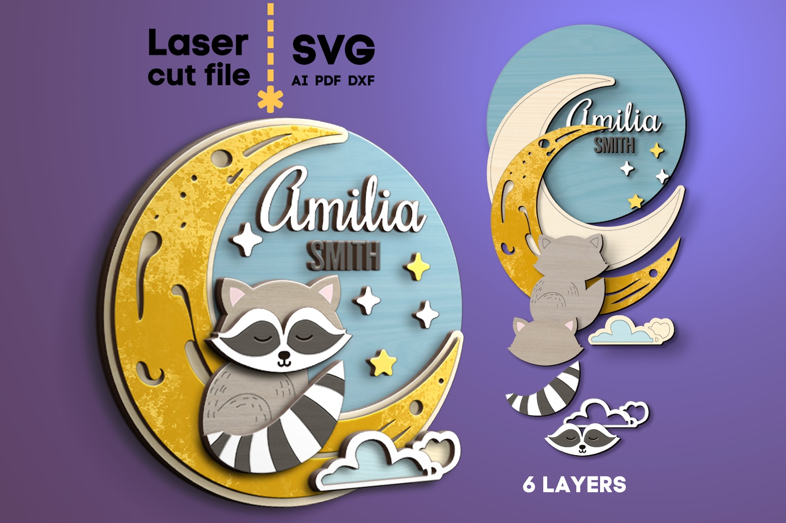Baby Name Sign SVG Bundle. Laser Cut File for Glowforge, Baby Animals ...