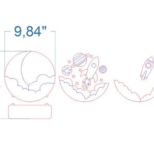 Baby Name Sign SVG Bundle. Laser Cut File for Glowforge, Space Astronaut Rocket Star Nursery ...