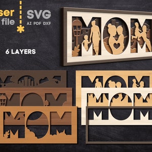 Mom Dad SVG Bundle. Laser Cut File for Glowforge Cricut, Mother's Day ...