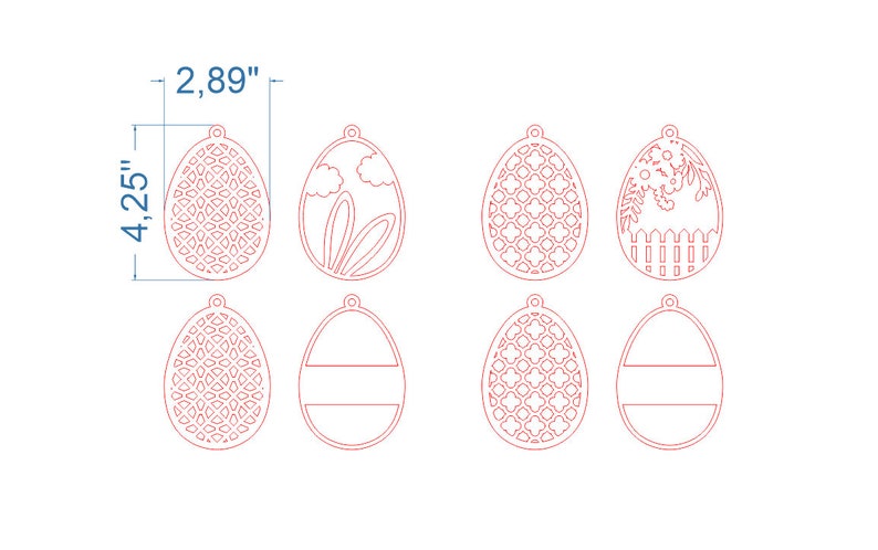 Easter Eggs SVG Laser Cut File for Glowforge Cricut Door - Etsy