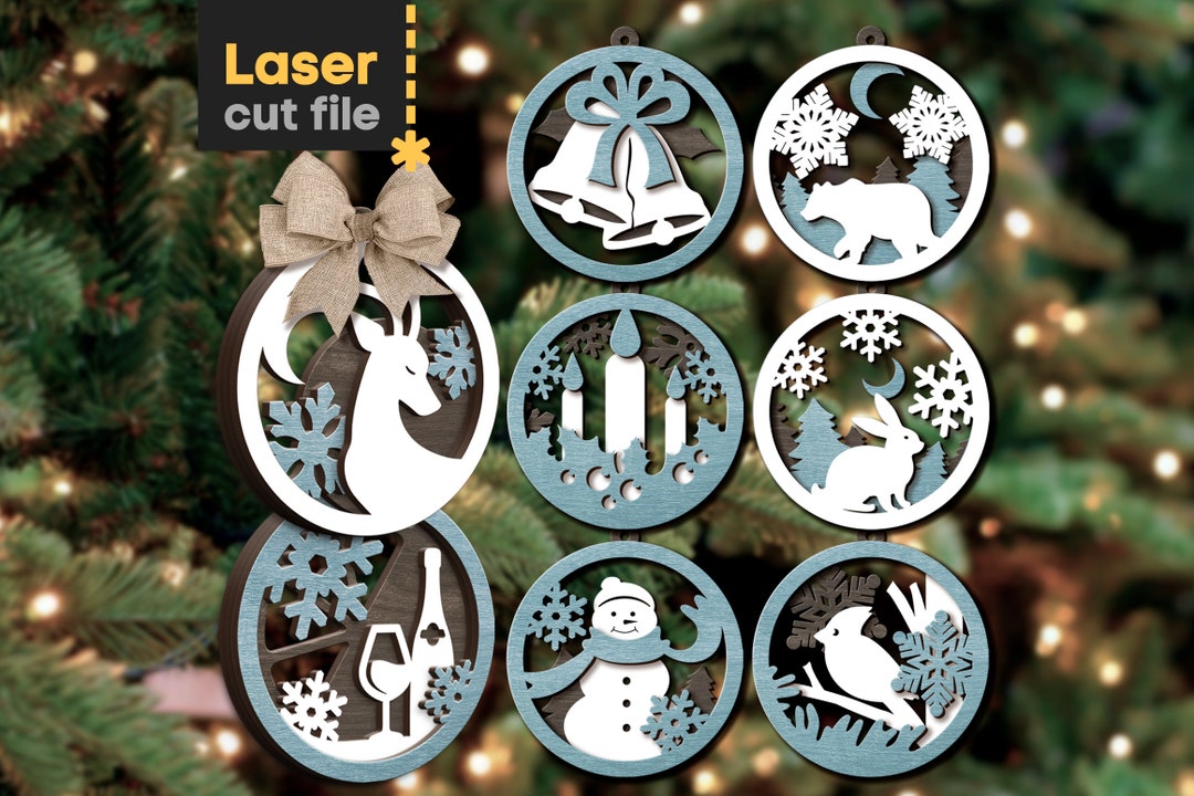 Christmas Tree Toys SVG Bundle Laser Cut File for Glowforge Ball Deer ...