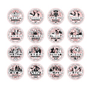 Sport SVG Bundle Laser Cut File for Glowforge Monogram Baseball Hockey ...