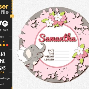 Baby Name Sign SVG Bundle. Laser Cut File for Glowforge - Etsy