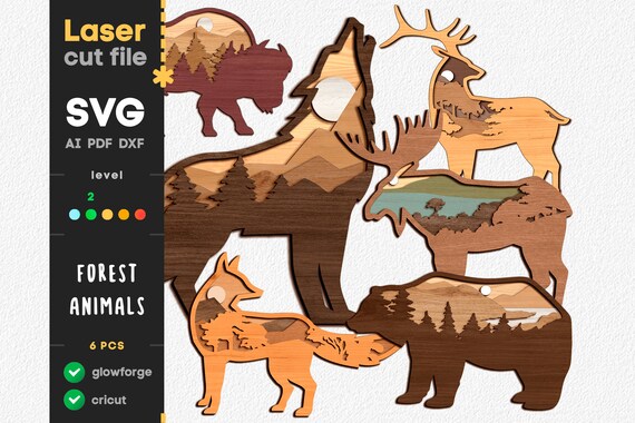 Forest Animals SVG Bundle. Laser Cut File for Glowforge | Etsy UK