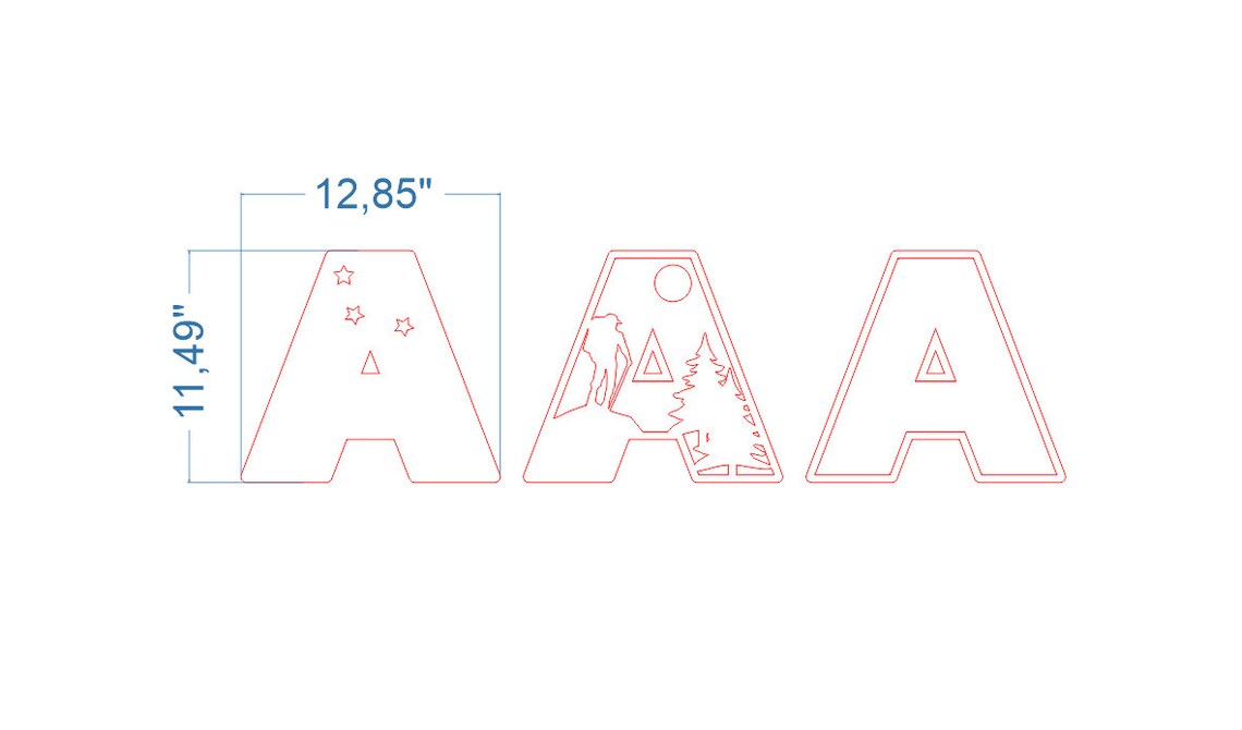 Alphabet SVG. Laser Cut File for Glowforge Cricut, Camping Letters ...