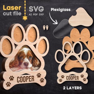 Pet Photo Frames SVG Bundle. Laser Cut File for Glowforge, Cat Dog Name ...