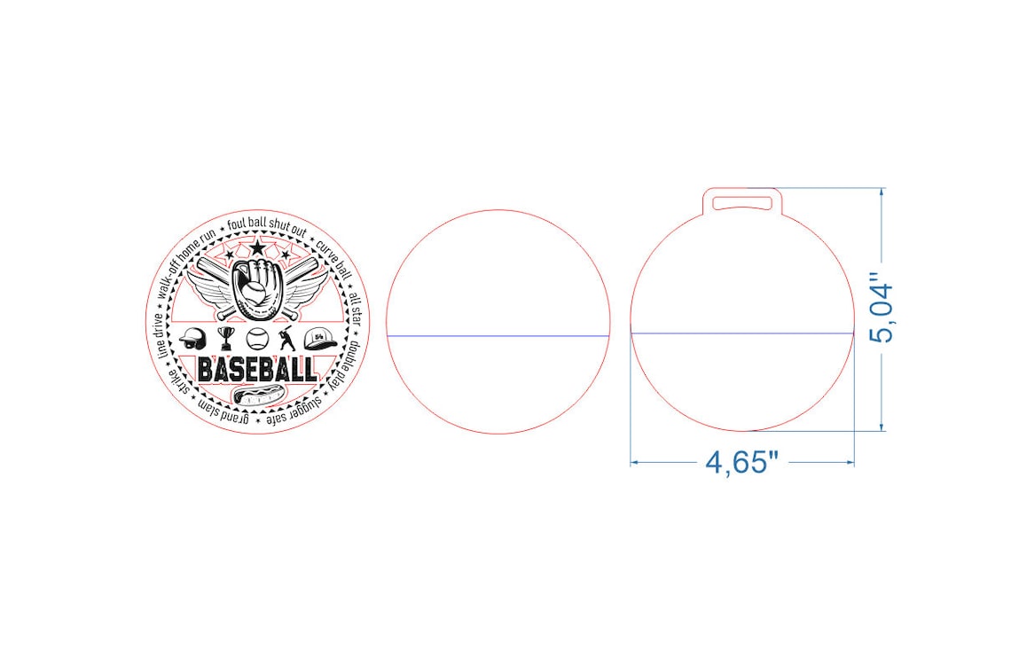 Baseball SVG Laser Cut File for Glowforge Sport Monogram - Etsy