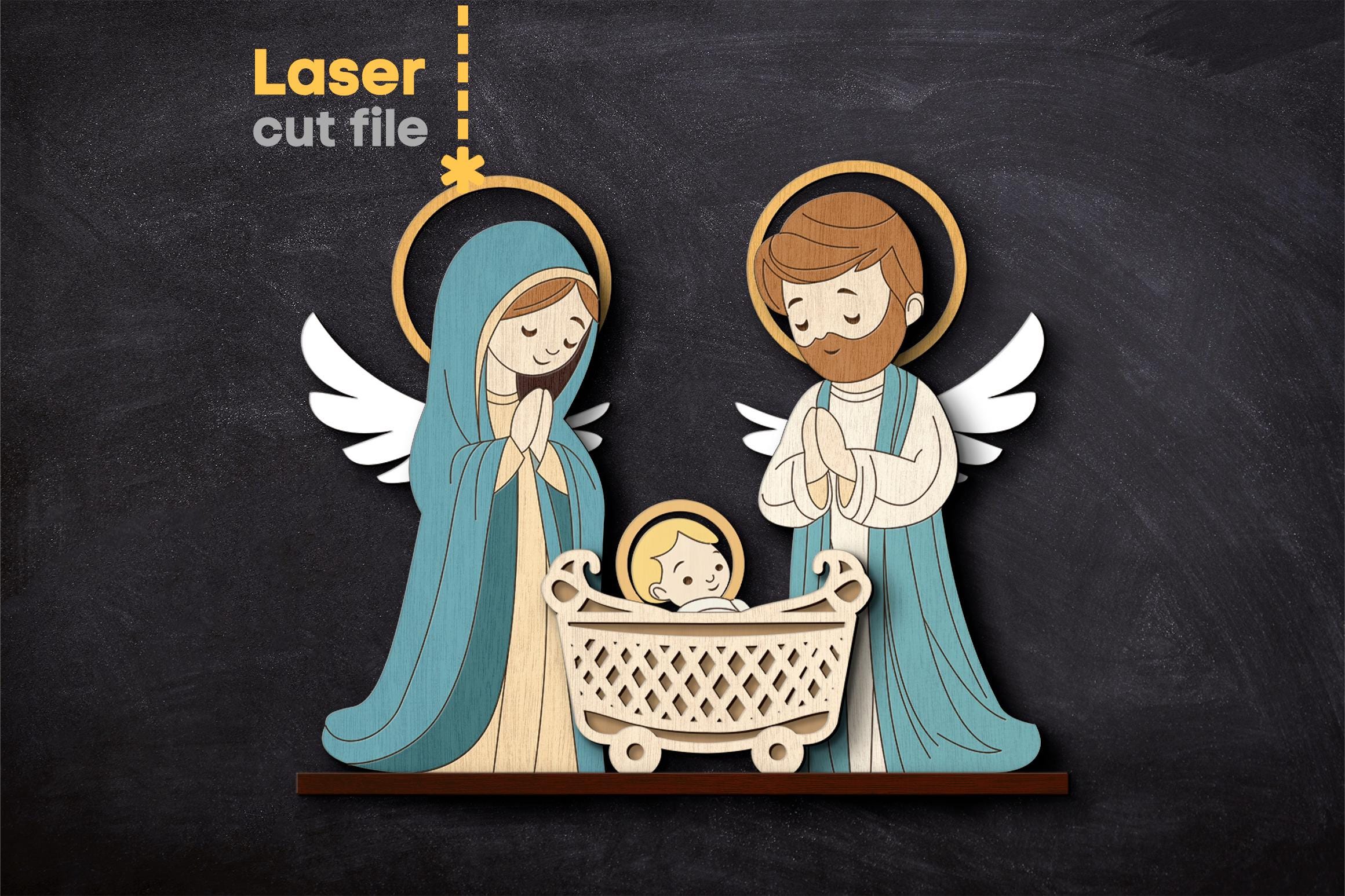Jesus Statuette SVG. Laser Cut File for Glowforge, Nativity Christmas ...