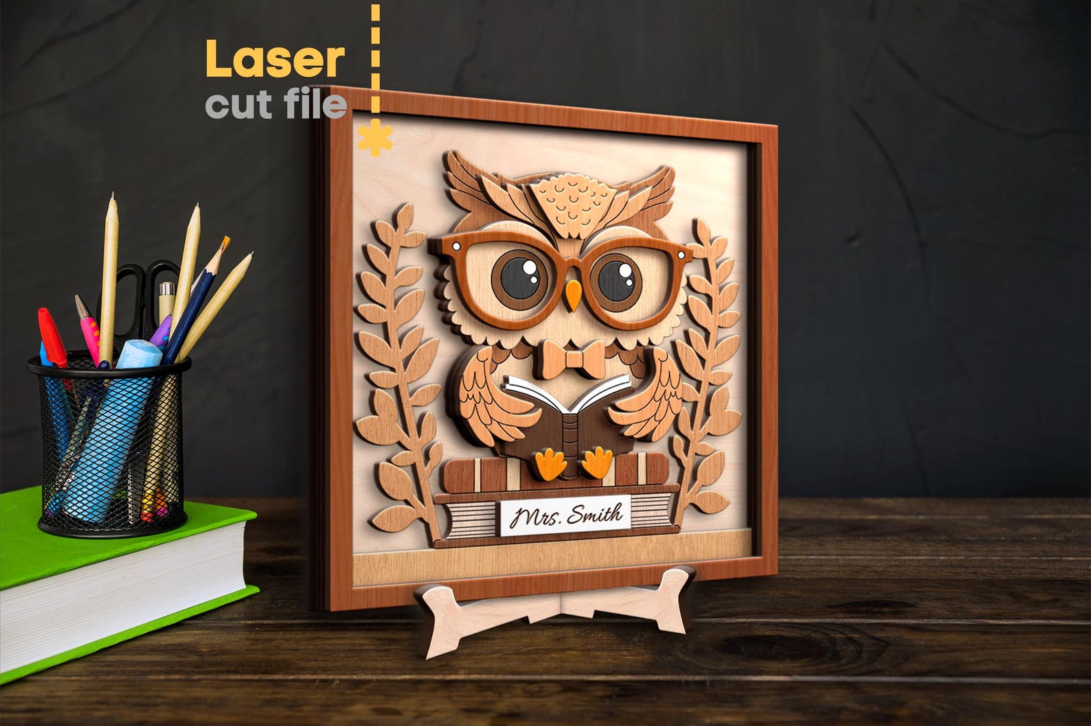 Teacher Gifts SVG Bundle. Laser Cut File for Glowforge, Teacher Desk ...