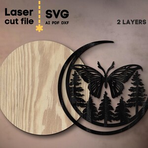Nature Sign SVG Bundle. Laser Cut File for Glowforge, Forest Bear Moth ...