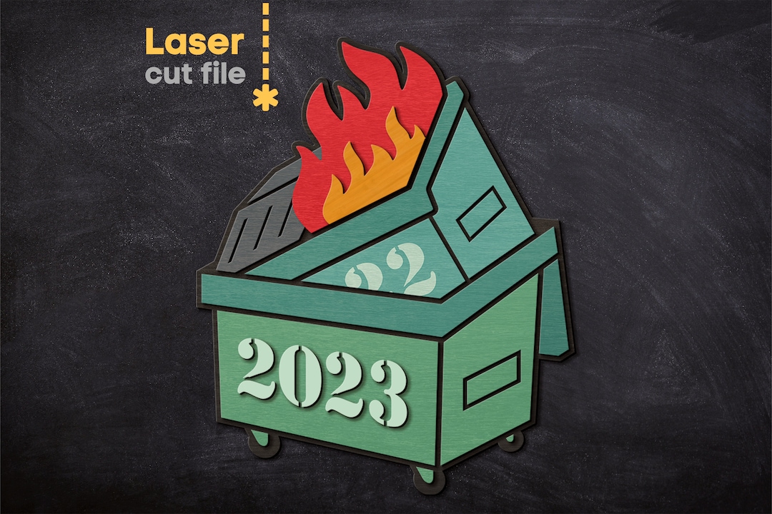 Dumpster Fire SVG. Laser Cut File for Glowforge Cricut. Merry Christmas ...