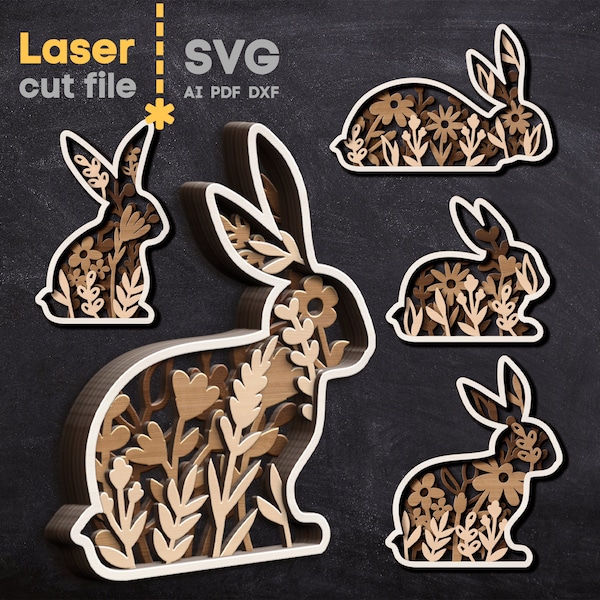 Laser Cut Rabbit - Etsy