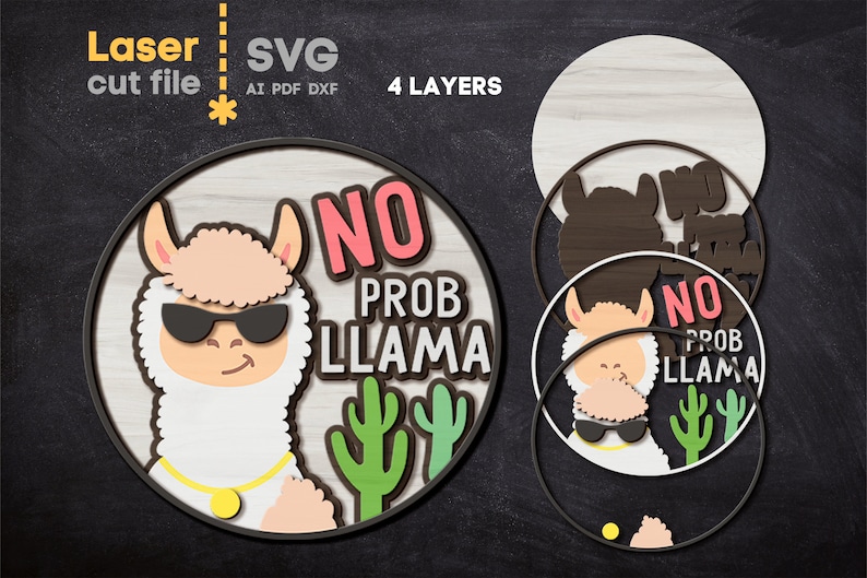 Llama SVG Bundle. Laser Cut File for Glowforge Lama Mama - Etsy
