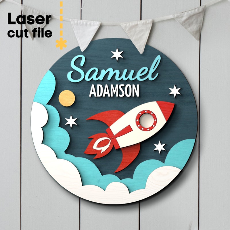 Space Ship Baby Name Sign - Etsy