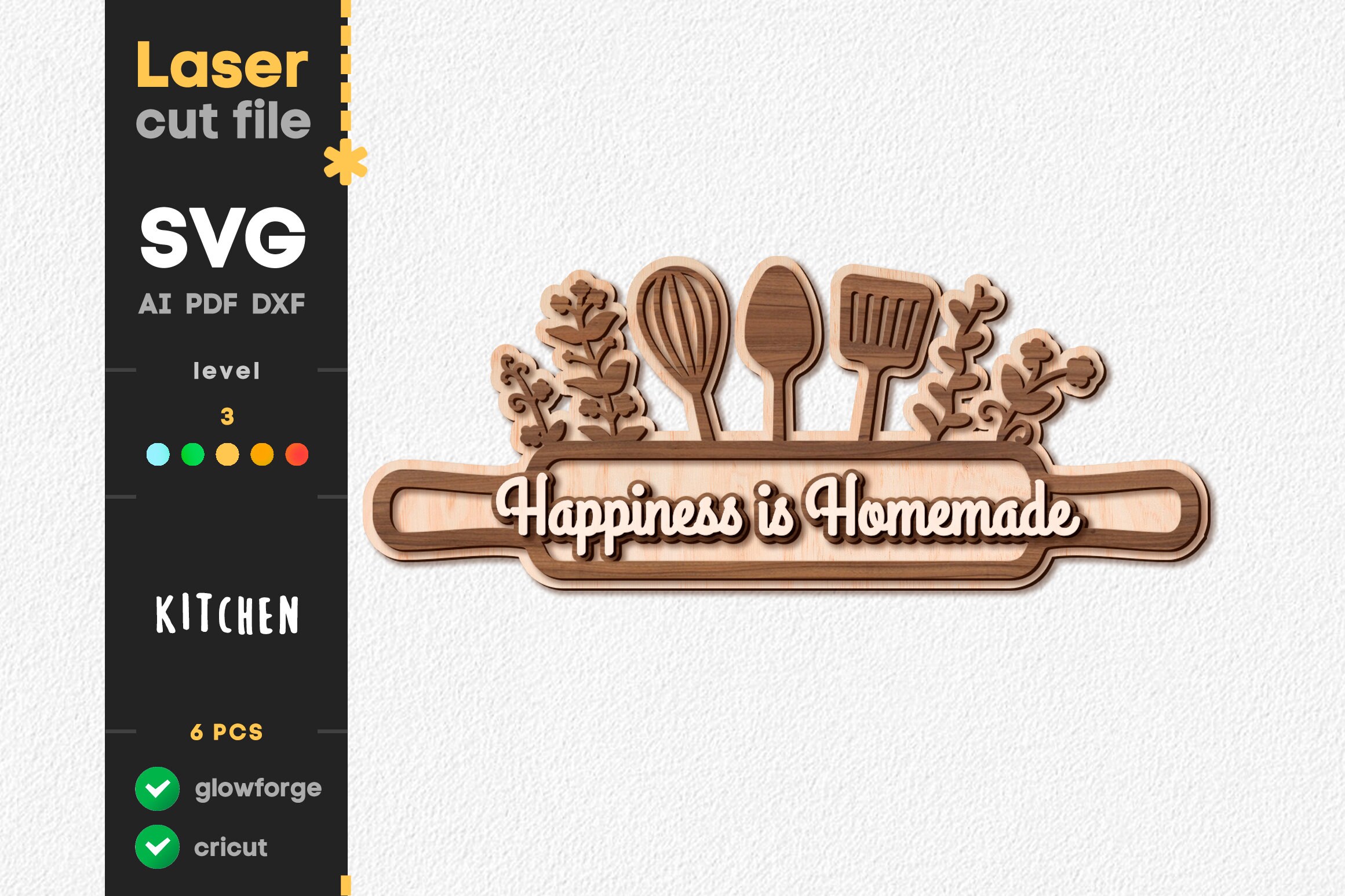 Kitchen Signs SVG Bundle. Laser Cut File for Glowforge Cricut - Etsy