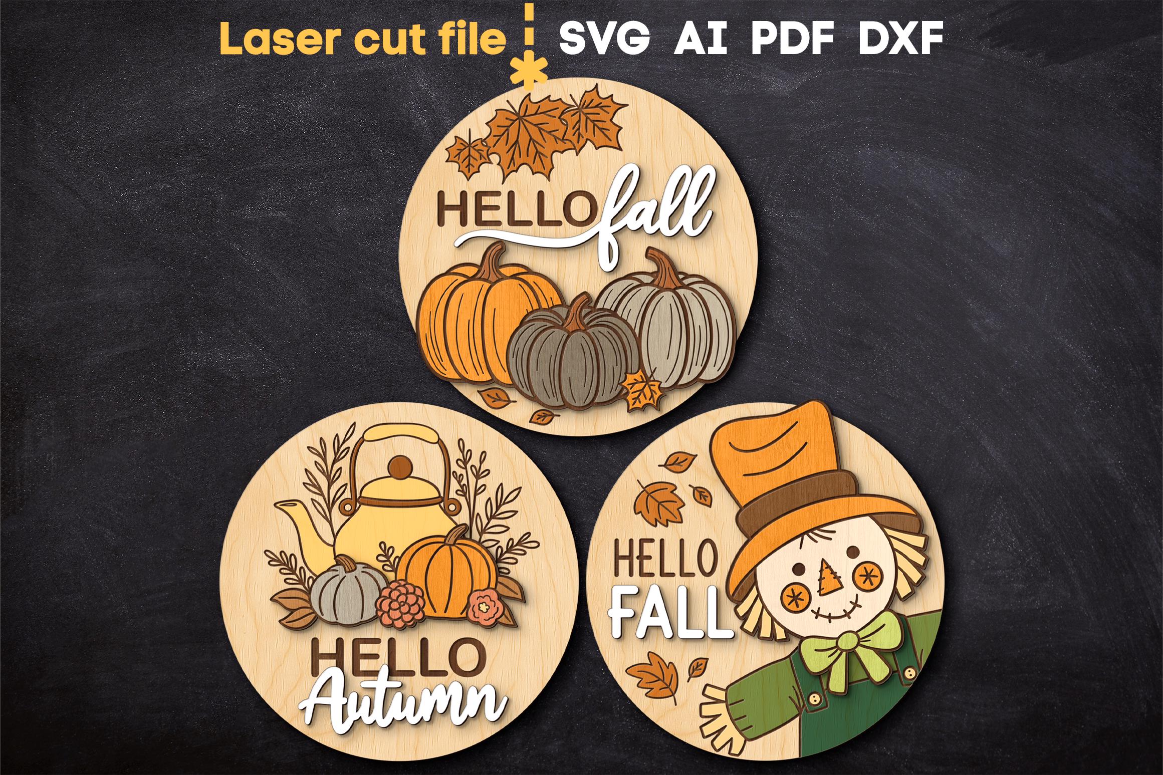Autumn SVG Bundle. Laser Cut File for Glowforge, Thanksgiving Fall ...