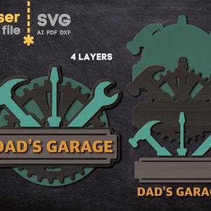 Garage SVG Bundle. Laser Cut File for Glowforge, Cricut. Father's Day Welcome Sign Decor ...