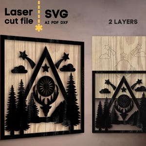 Nature Sign SVG Bundle. Laser Cut File for Glowforge, Forest Bear Moth ...