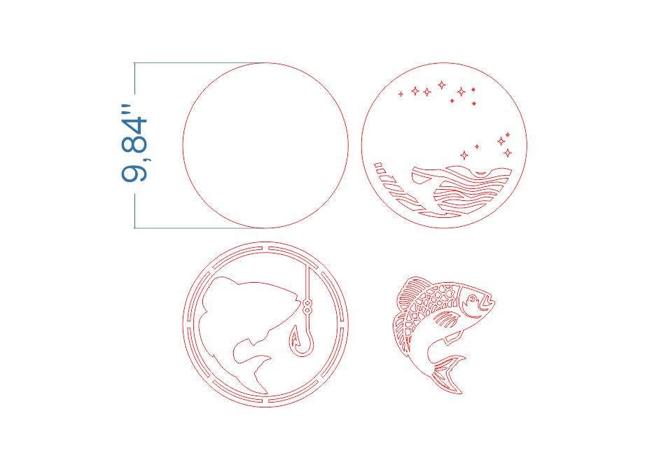 Fishing SVG Bundle. Laser Cut File for Glowforge, Nature Fisherman Fish ...