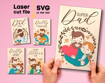 Custom Dad & Daughter Laser Cut Sign Personalized Gift for Dad, Father ...