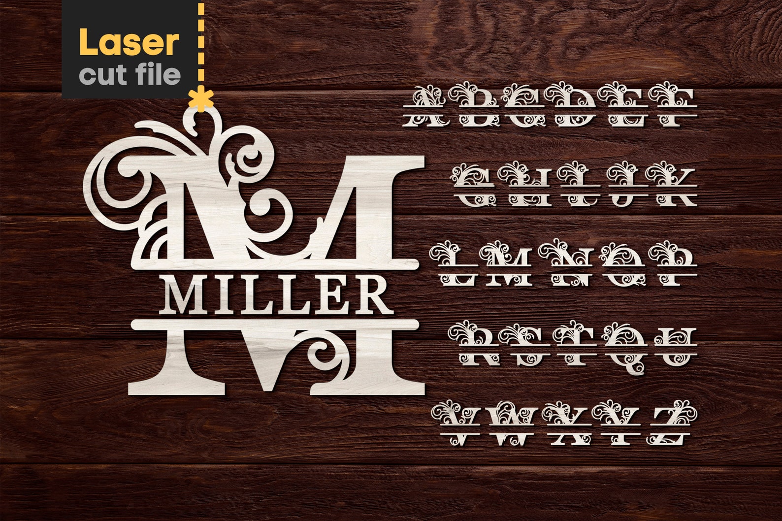Ornament Alphabet SVG. Laser Cut File for Glowforge Cricut, Letters ...