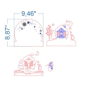 Winter House SVG. Laser Cut File for Glowforge, Snowman Night Forest ...