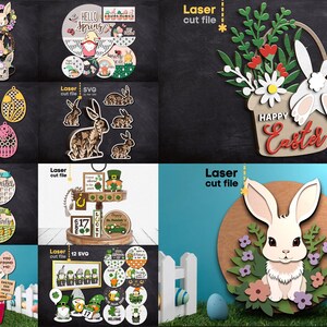 58 Spring Designs SVG Bundle. Laser Cut File for Glowforge, Easter ...