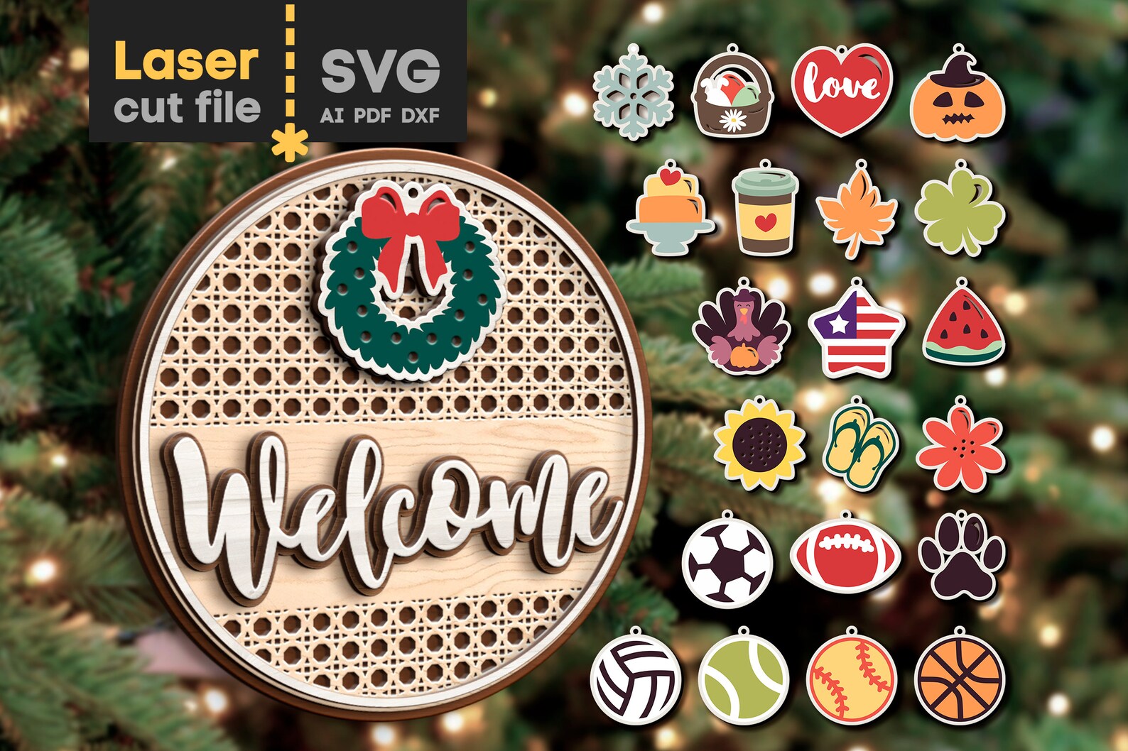 Welcome Sign SVG Bundle Laser Cut File for Glowforge Cricut - Etsy