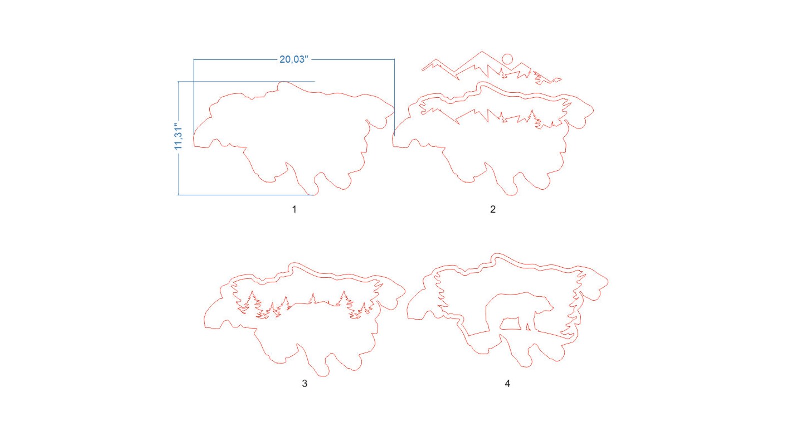 Continents SVG Bundle Laser Cut File Glowforge Cricut South - Etsy