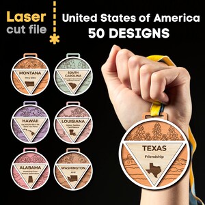 50 American States Bundle SVG. Laser Cut File for Glowforge, Christmas ...