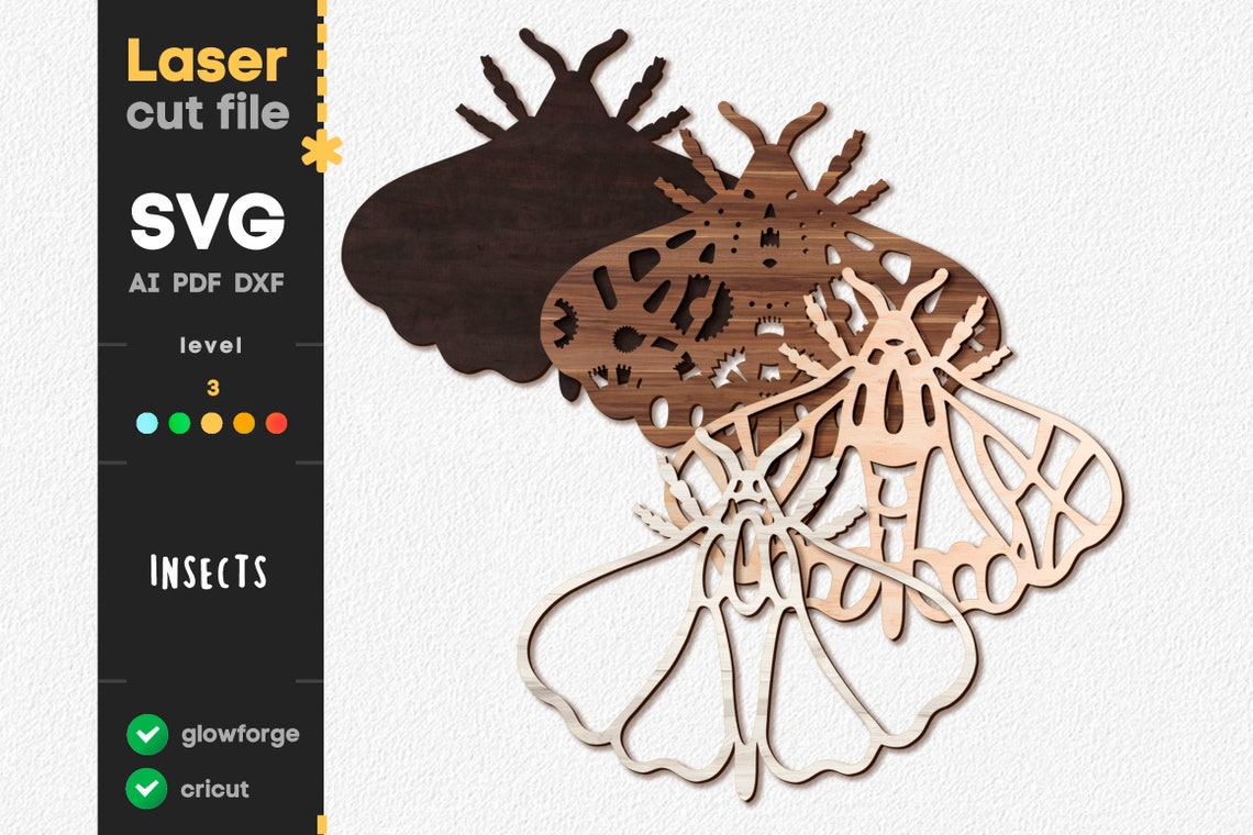 Insects SVG Bundle. Laser Cut File for Glowforge Cricutscarab - Etsy