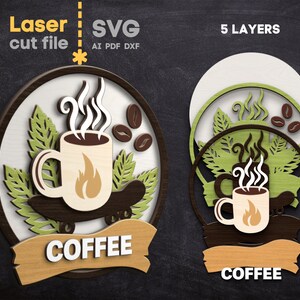Coffee Ornaments SVG Bundle. Laser Cut File for Glowforge, Coffee Cup ...