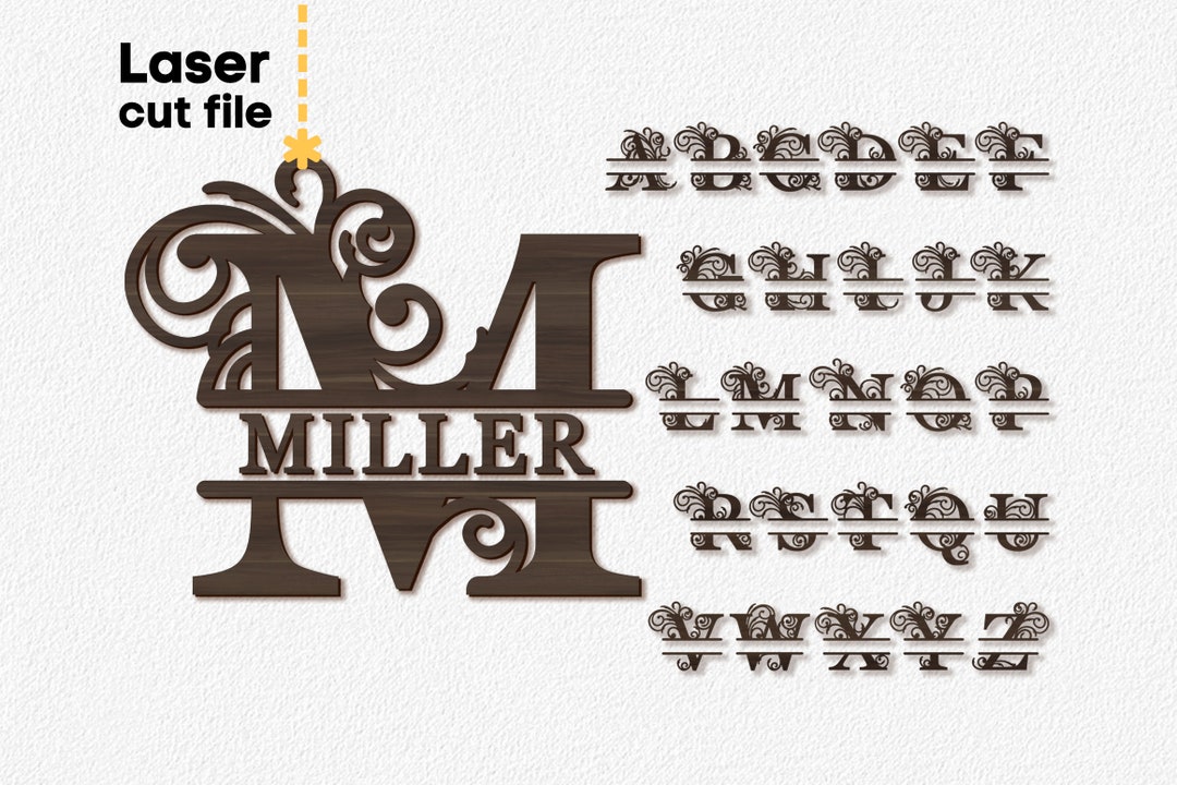 Ornament Alphabet SVG. Laser Cut File for Glowforge Cricut, Letters ...