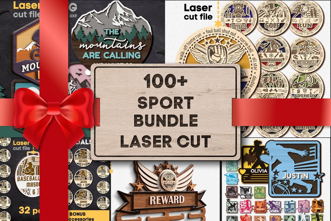 100 Sport SVG Bundle. Laser Cut File for Glowforge, Medal Reward ...