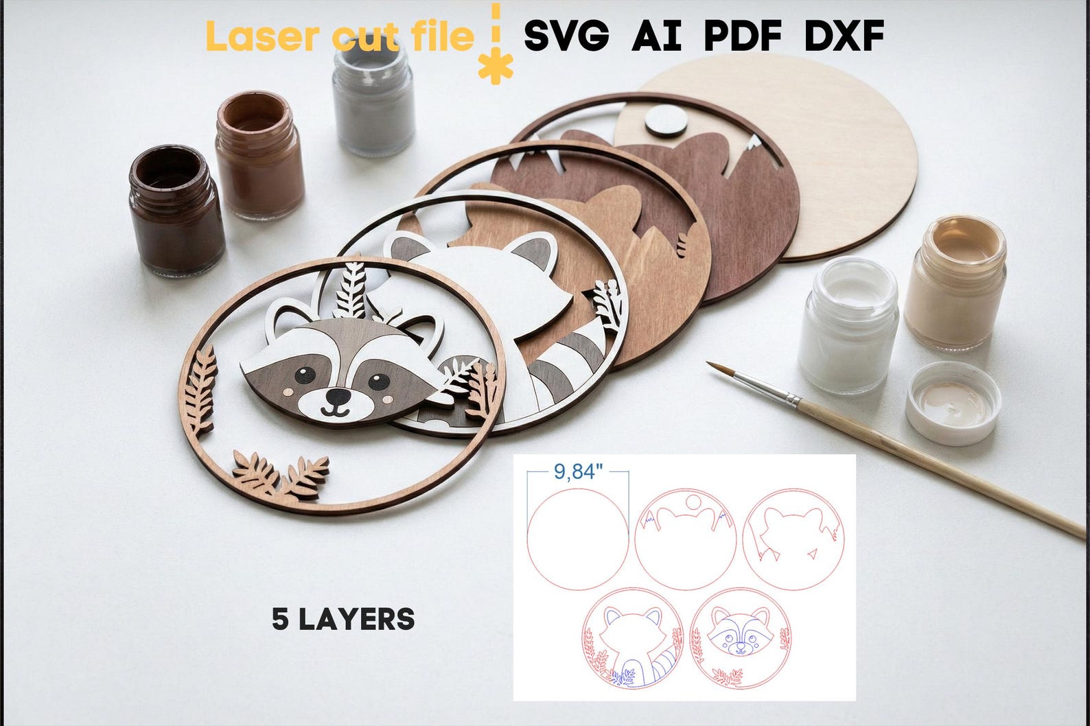 Animals Birth Announcement SVG Bundle. Laser Cut File for Glowforge ...